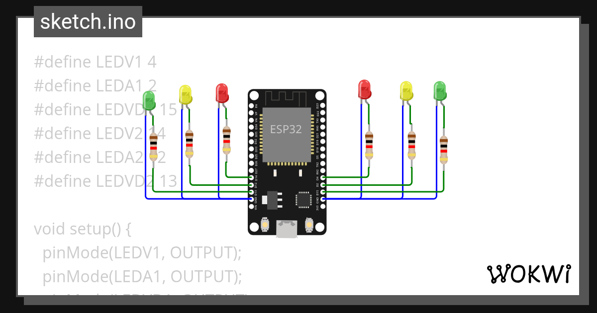 traffic_light - Wokwi ESP32, STM32, Arduino Simulator