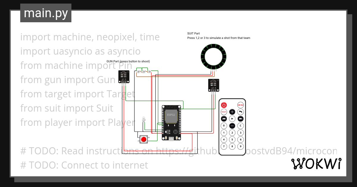 ESP32 Lasergame Starter - Wokwi ESP32, STM32, Arduino Simulator
