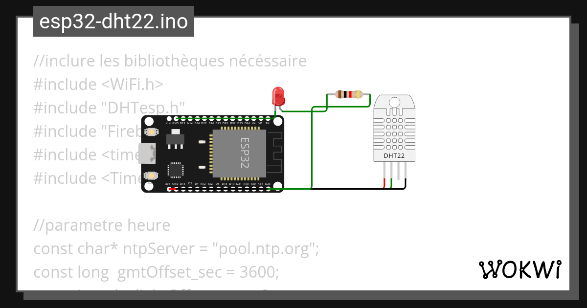 esp32-led-dht - Wokwi ESP32, STM32, Arduino Simulator