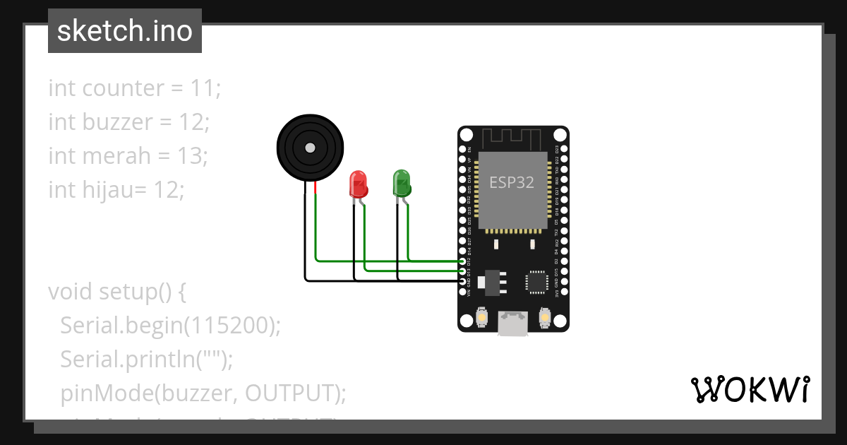 Latihan 5 - Wokwi ESP32, STM32, Arduino Simulator Latihan 5 - Wokwi ESP32, STM32, Arduino Simulator
