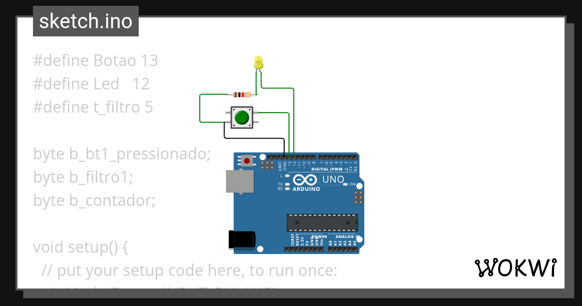 led-acende click - Wokwi ESP32, STM32, Arduino Simulator