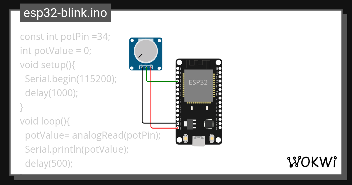 potentiometer - Wokwi ESP32, STM32, Arduino Simulator