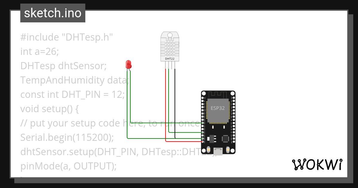 dhtsensor - Wokwi ESP32, STM32, Arduino Simulator