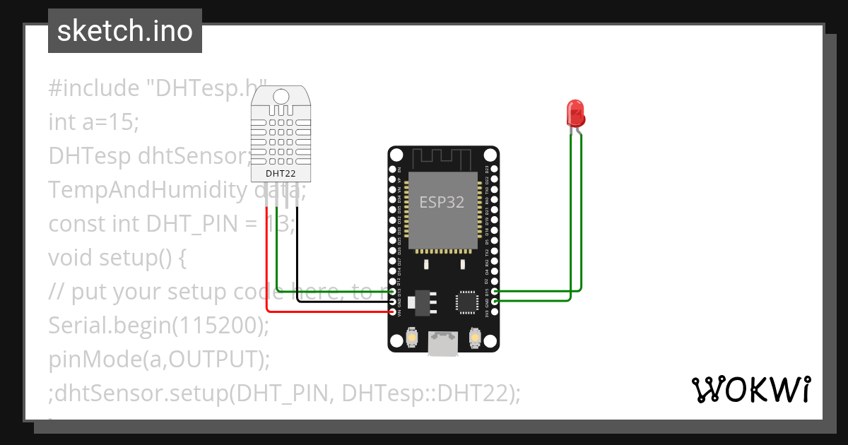 DHT sensor - Wokwi ESP32, STM32, Arduino Simulator