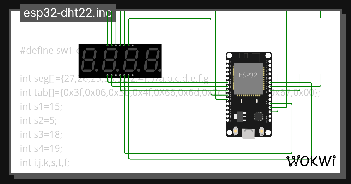 計數器 - Wokwi ESP32, STM32, Arduino Simulator