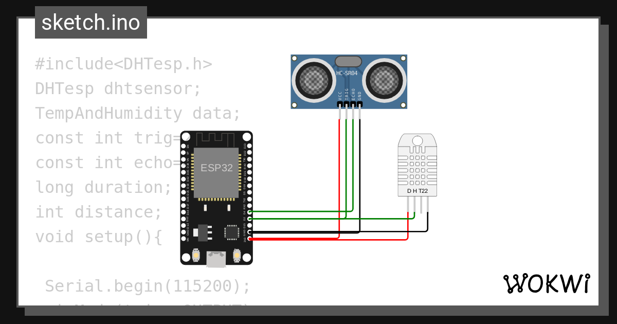 Ultasonic Wokwi Esp32 Stm32 Arduino Simulator 6222