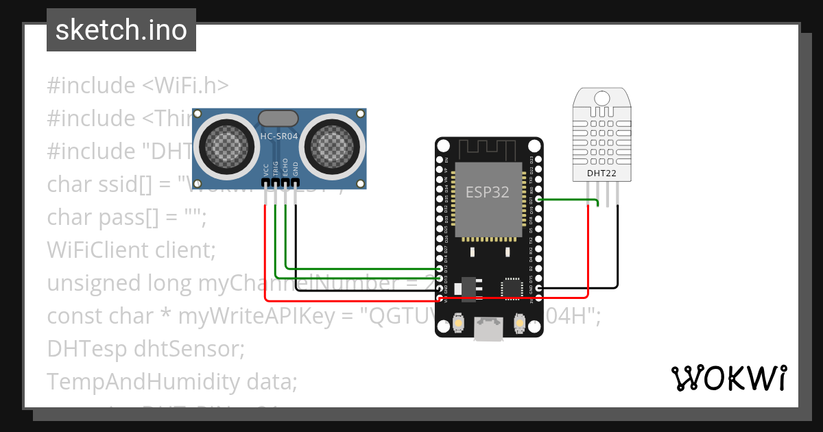 ULTRA SONIC - Wokwi ESP32, STM32, Arduino Simulator
