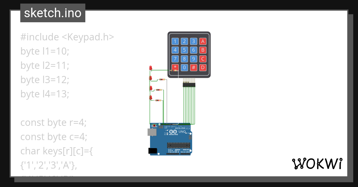 Keypad Wokwi Esp32 Stm32 Arduino Simulator 7036