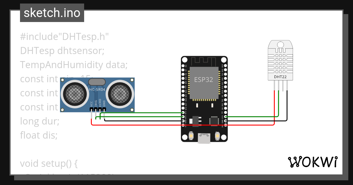 Name_dht,ultrasonic - Wokwi ESP32, STM32, Arduino Simulator