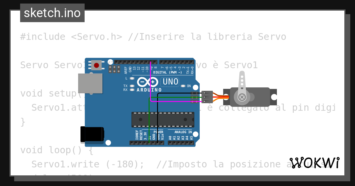 Servo Motore Wokwi Esp32 Stm32 Arduino Simulator
