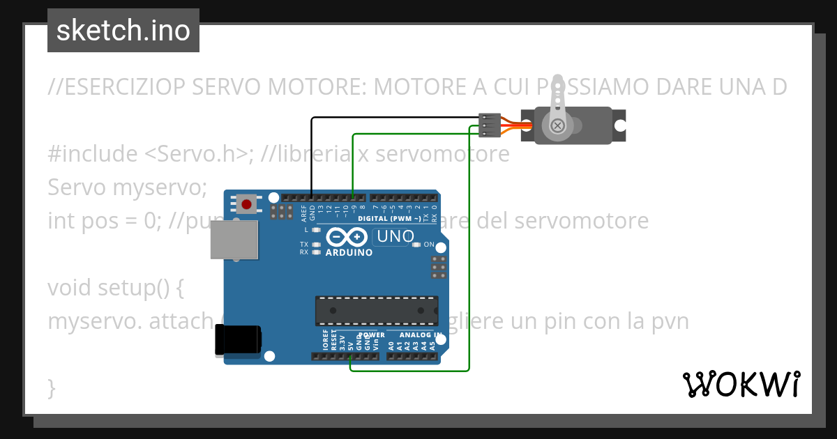 serbo motore - Wokwi ESP32, STM32, Arduino Simulator
