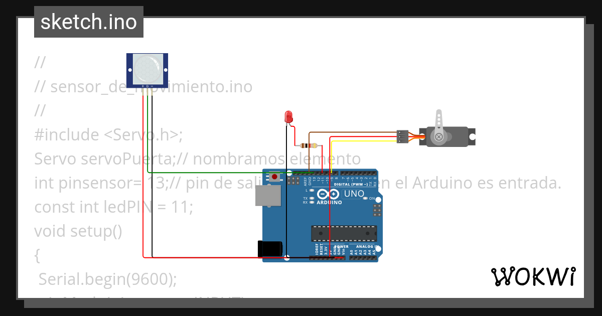 ejemplo servo con if sensor y luz - Wokwi ESP32, STM32, Arduino Simulator