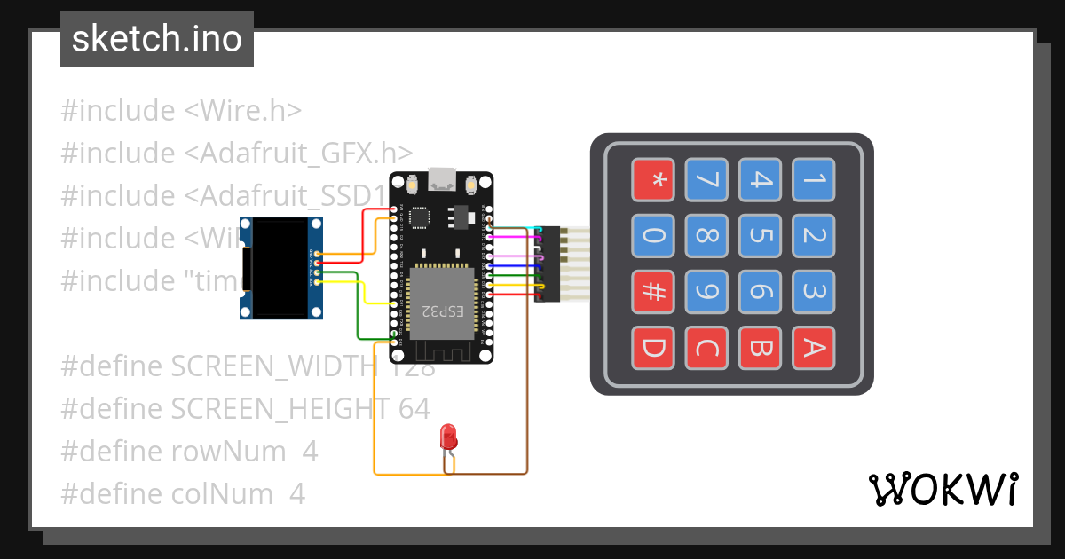 Keypad Program by Salma - Wokwi ESP32, STM32, Arduino Simulator