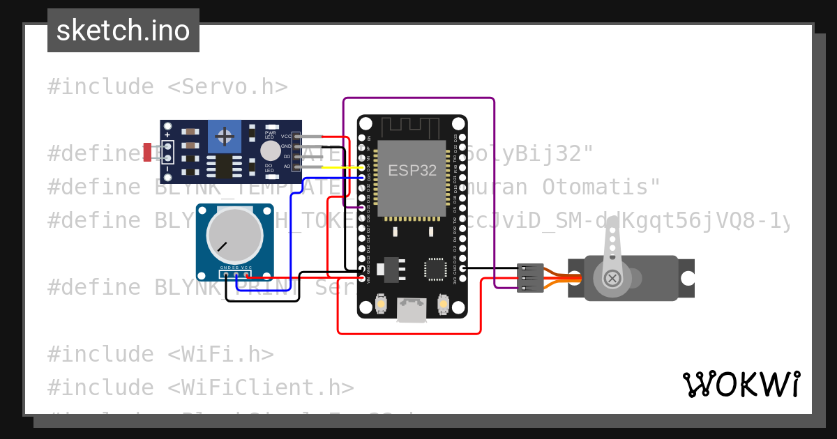 Jemuran Otomatis Wokwi Arduino And Esp32 Simulator