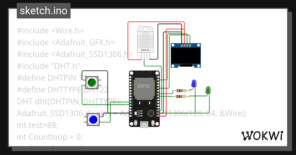 SW & Temp & Display Copy - Wokwi ESP32, STM32, Arduino Simulator