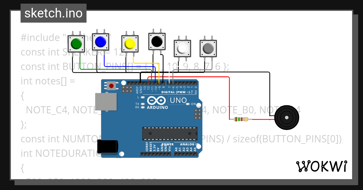 Lab6_Piano - Wokwi ESP32, STM32, Arduino Simulator