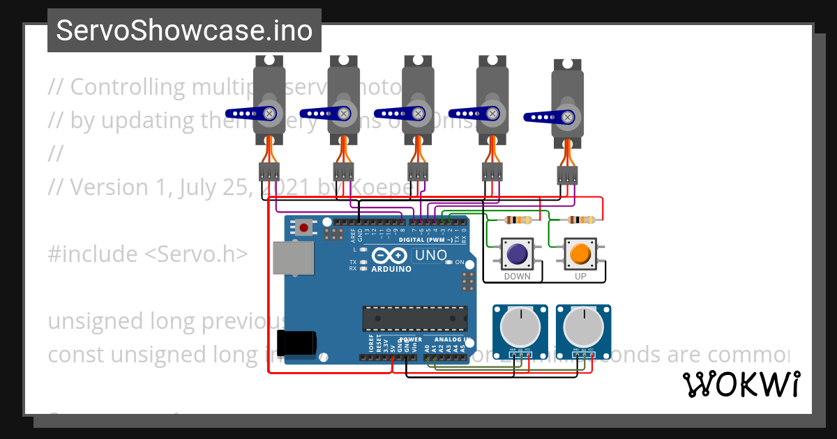 Servo Showcase 01 Copy Wokwi Esp32 Stm32 Arduino Simulator 