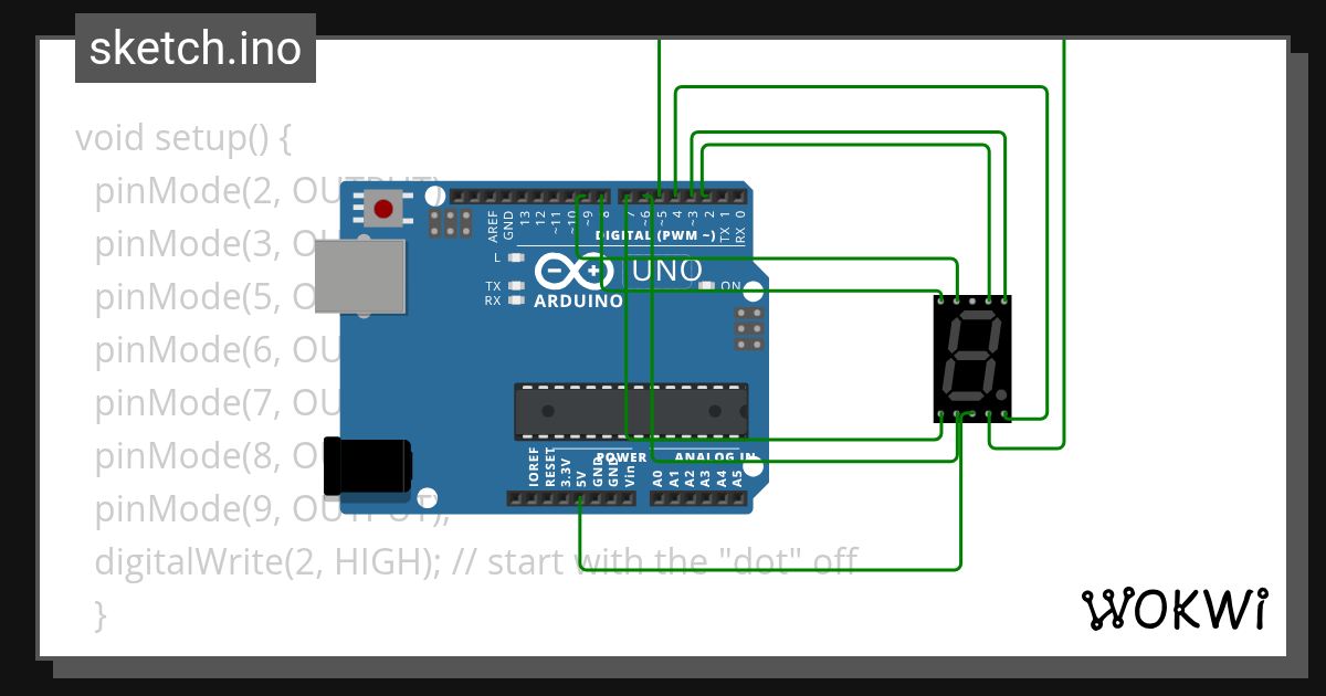 Tugas 7 segment II - Wokwi ESP32, STM32, Arduino Simulator
