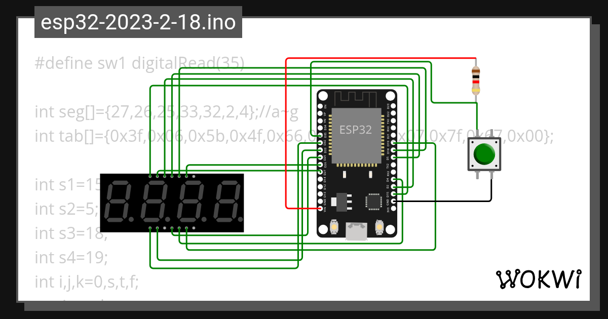 esp32-2023-3-27.ino Copy - Wokwi ESP32, STM32, Arduino Simulator