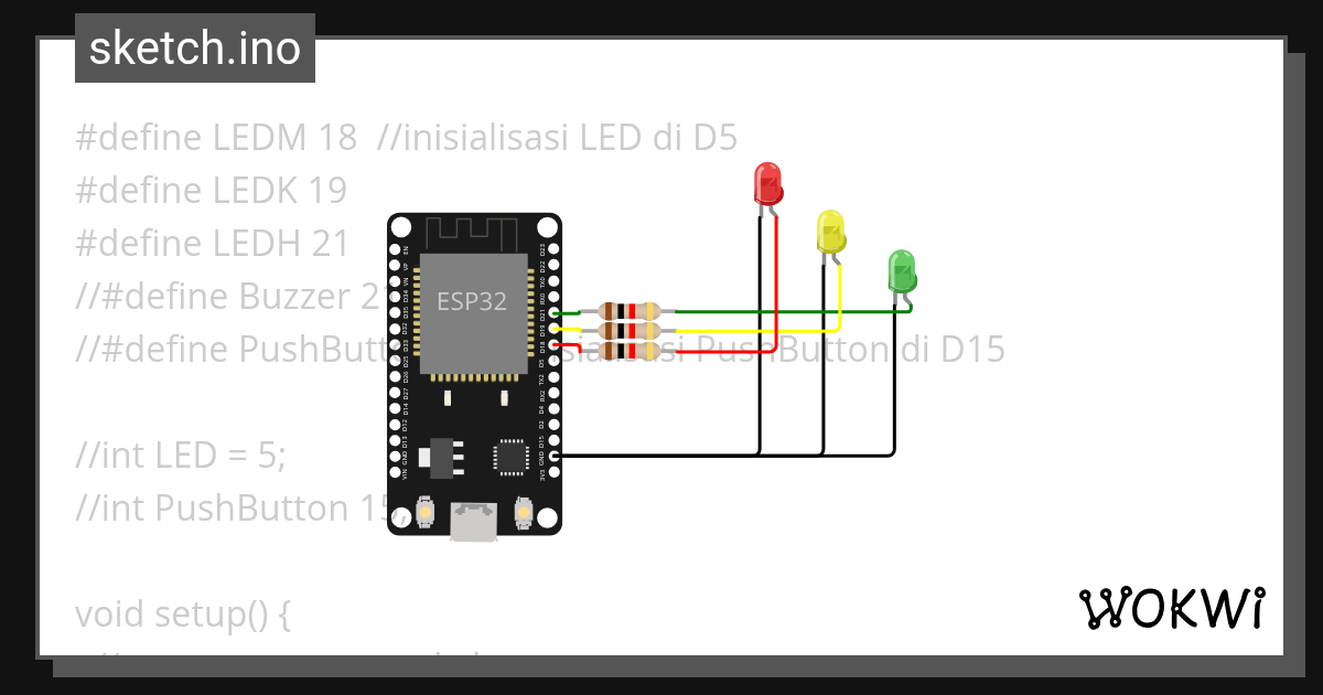 Traffic Light Signal 2 (Sims 3) - Wokwi ESP32, STM32, Arduino Simulator