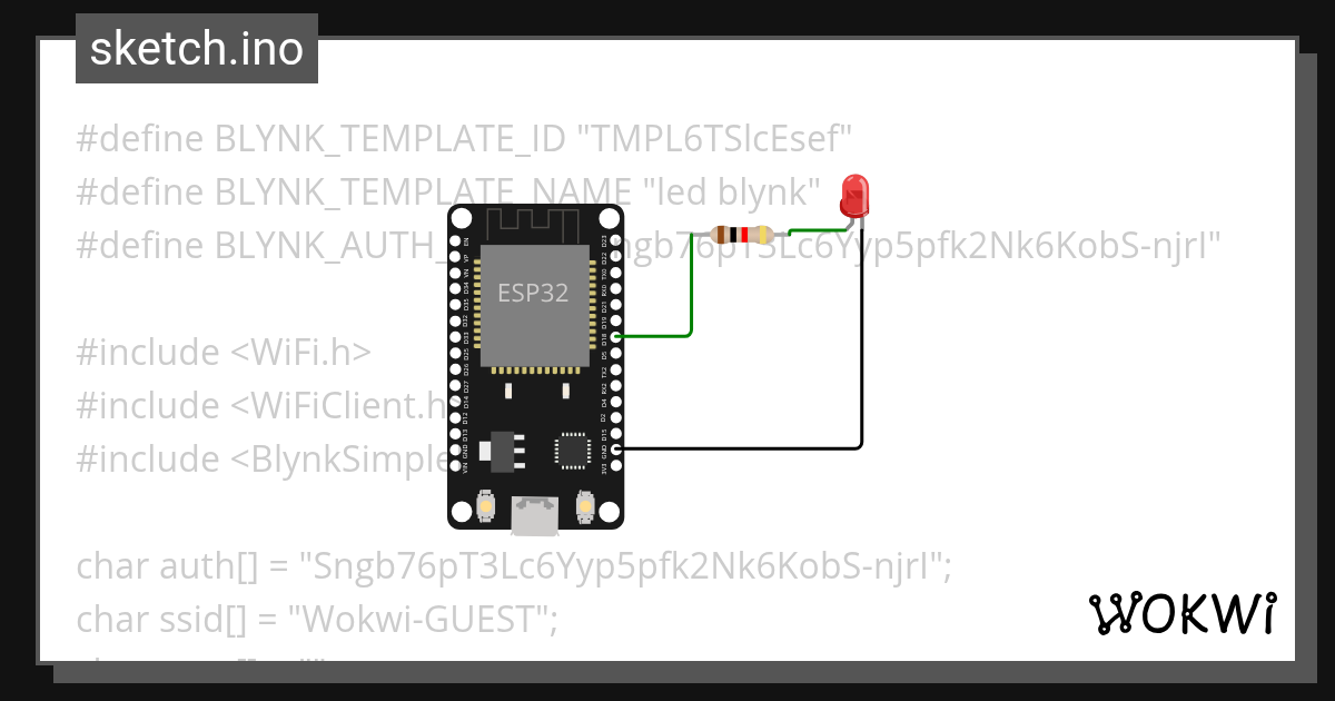 led blynk - Wokwi ESP32, STM32, Arduino Simulator