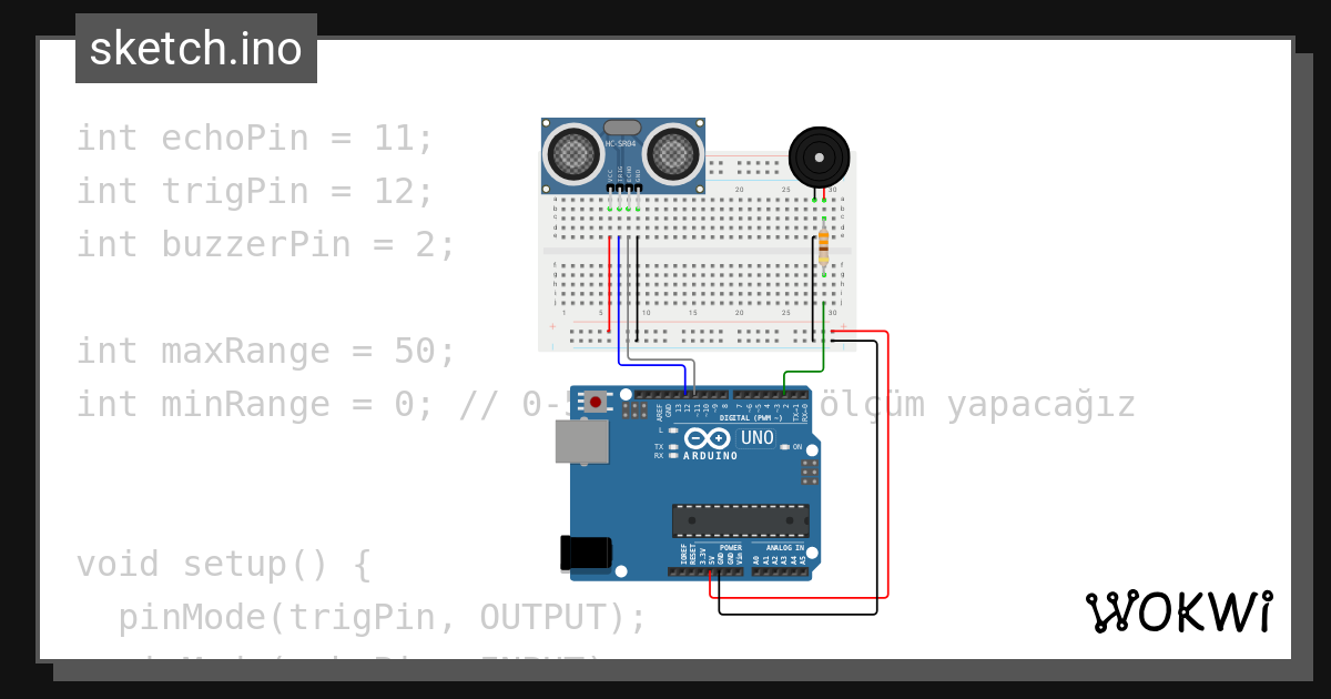 Ultrasonik Sensör Kullanımı Wokwi Esp32 Stm32 Arduino Simulator