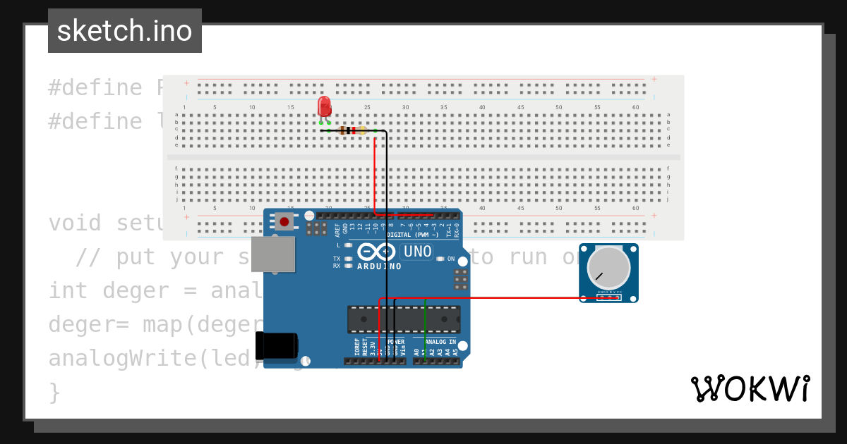 Potansiyometre Wokwi Esp32 Stm32 Arduino Simulator 