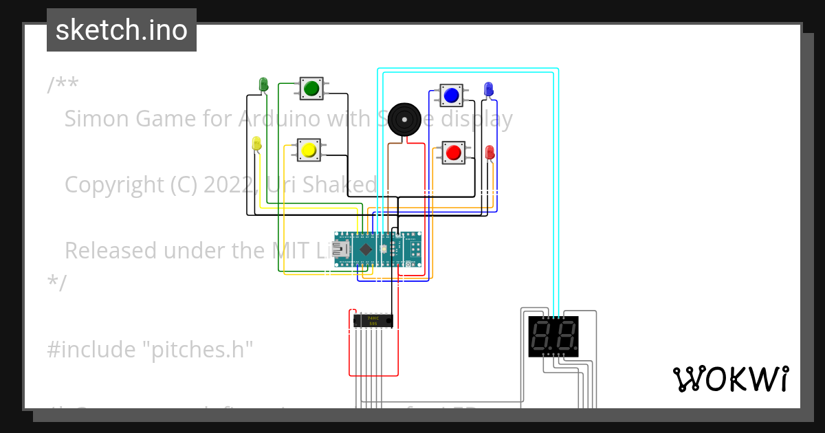 simon game - Wokwi ESP32, STM32, Arduino Simulator