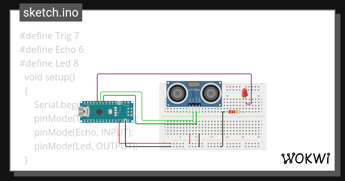 מד מרחק Wokwi Esp32 Stm32 Arduino Simulator 1255