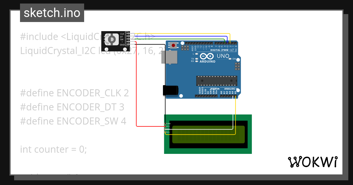 ROT.ENCODER_UNO - Wokwi ESP32, STM32, Arduino Simulator