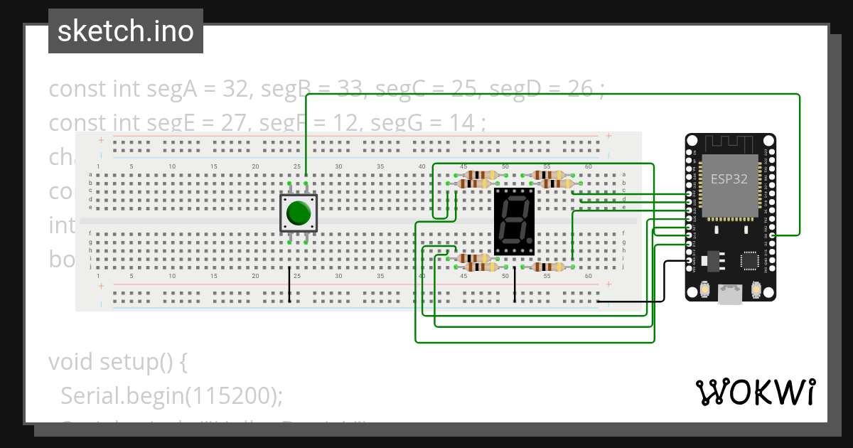 NewLED BUTTON - Wokwi ESP32, STM32, Arduino Simulator