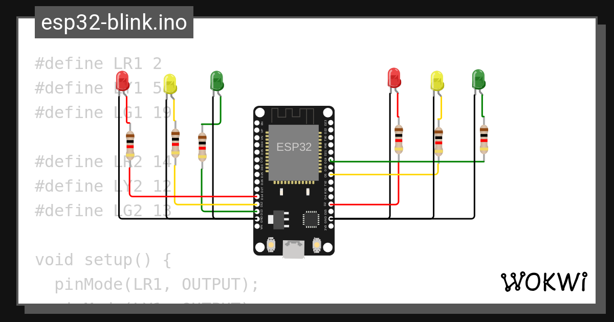 Semáforos Simultâneos 1 Wokwi Arduino And Esp32 Simulator