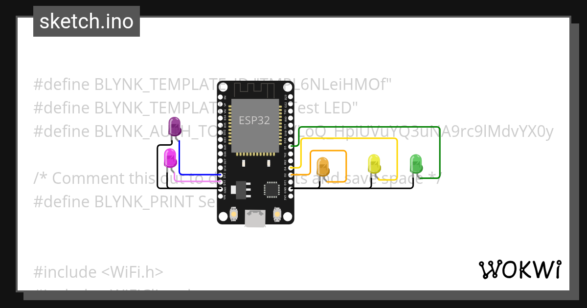 ฺฺblynk สั่งหลอดไฟผ่านโทรศัพท Wokwi Esp32 Stm32 Arduino Simulator