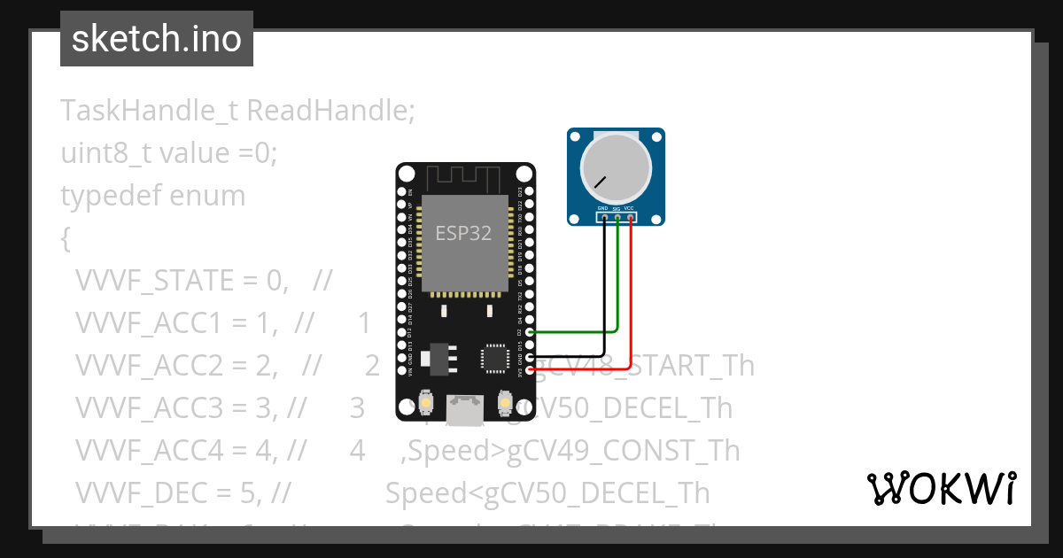 任务中时实获取数值 - Wokwi ESP32, STM32, Arduino Simulator