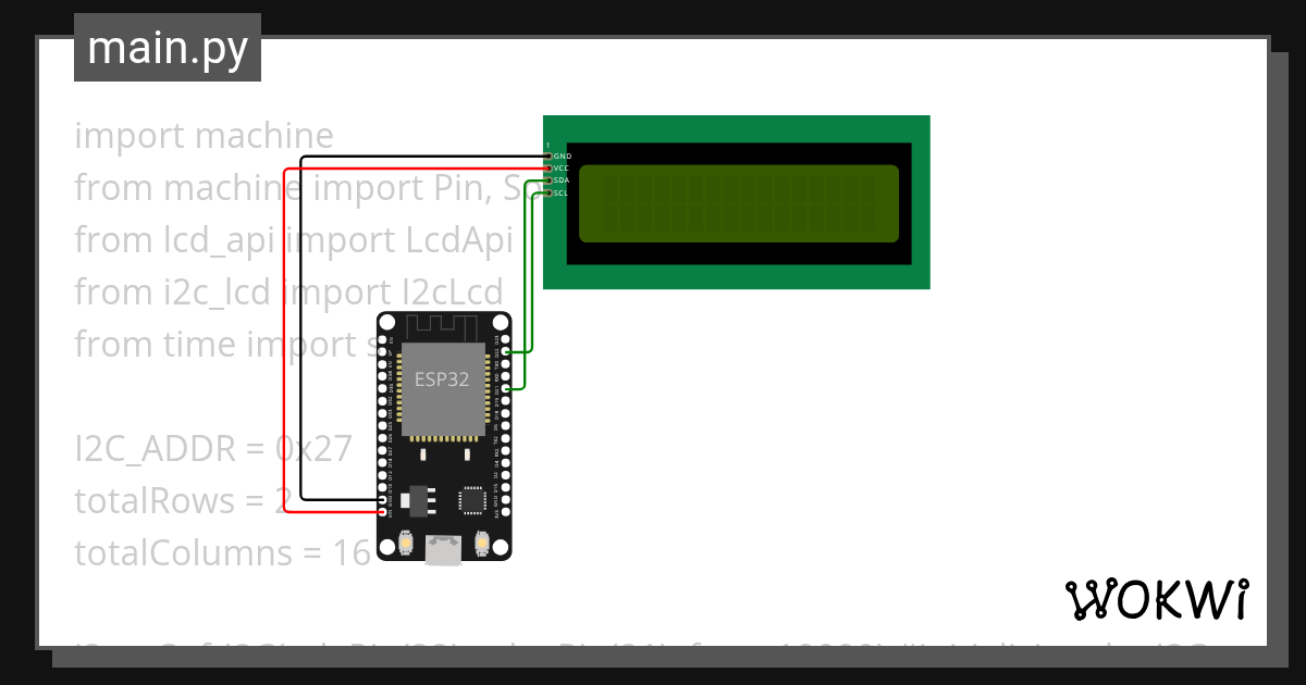 shows the address of liquid crystal display as 0x27.py - Wokwi ESP32 ... shows the address of liquid crystal display as 0x27.py - Wokwi ESP32 ...