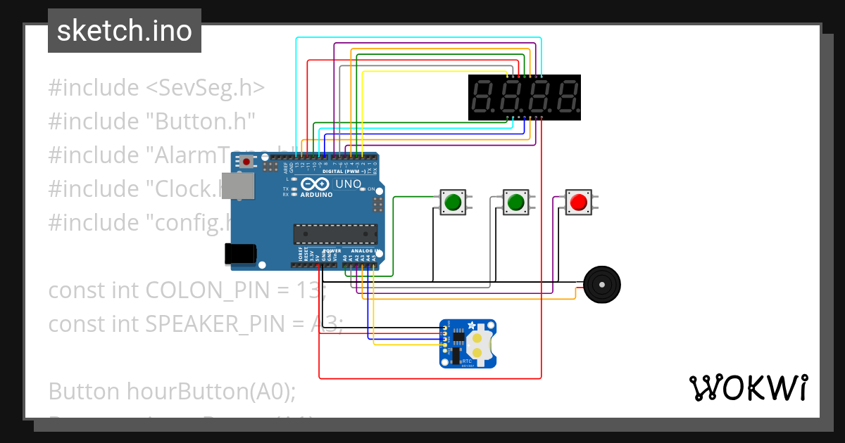 Project 6 - Clock - Wokwi Arduino and ESP32 Simulator