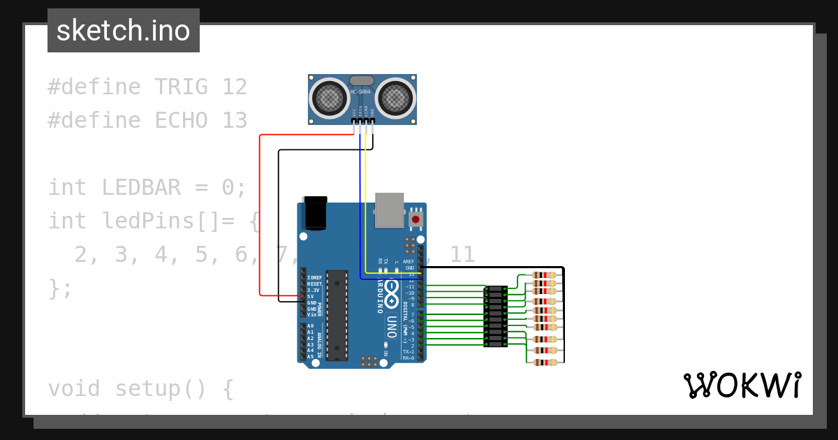 Ultraschallsensor Fertig Wokwi Esp32 Stm32 Arduino Simulator