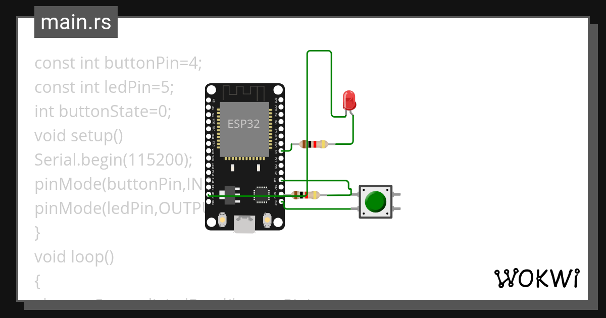 [esp32 | rust | no-std ] blinky Copy Copy - Wokwi ESP32, STM32, Arduino Simulator