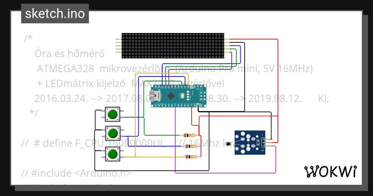 nano.LEDmatrix.ora - Wokwi ESP32, STM32, Arduino Simulator