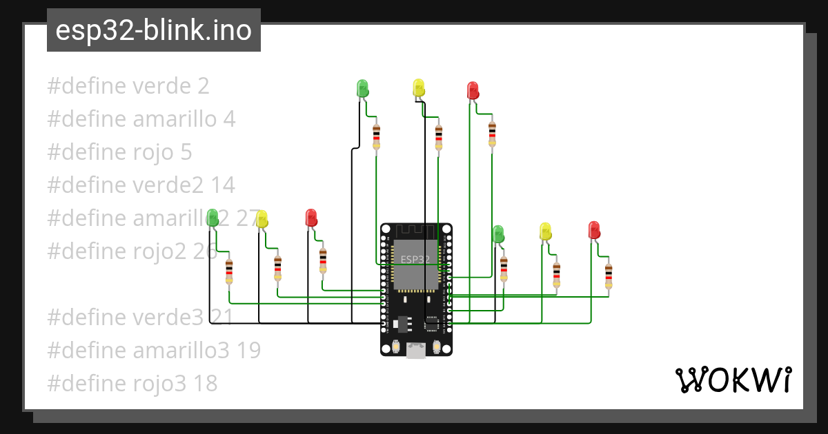 SEMAFORO - Wokwi ESP32, STM32, Arduino Simulator