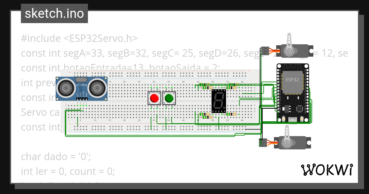led 7 parte 2 - Wokwi ESP32, STM32, Arduino Simulator