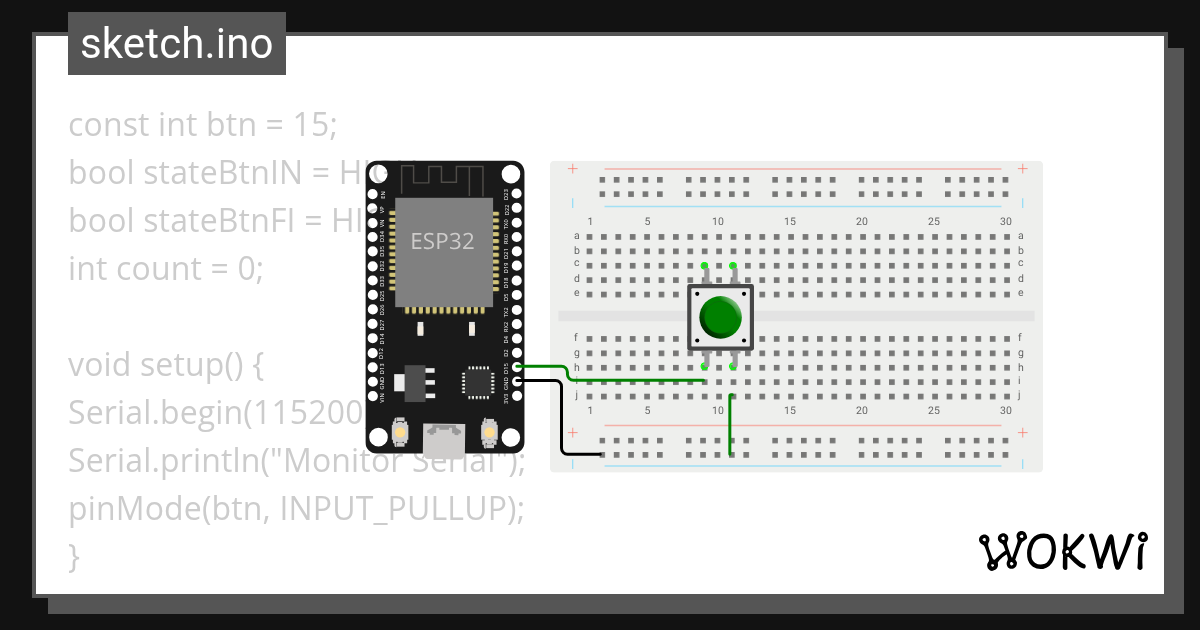 Contagem Botao Wokwi Esp32 Stm32 Arduino Simulator 