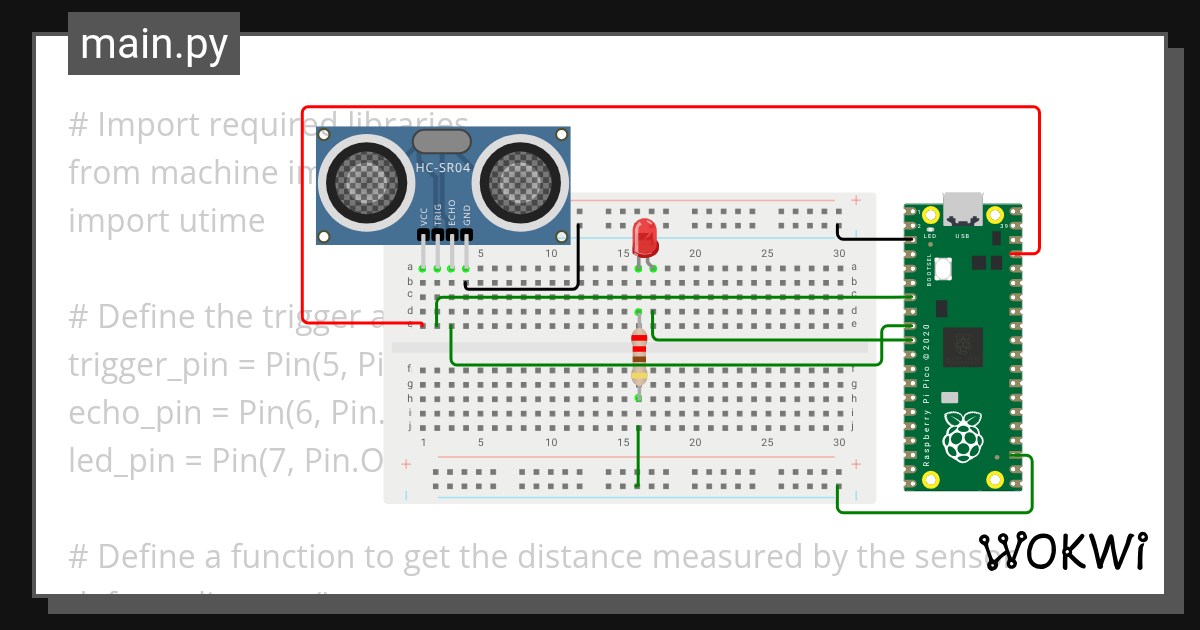 Ultra sonic sensor - Wokwi ESP32, STM32, Arduino Simulator