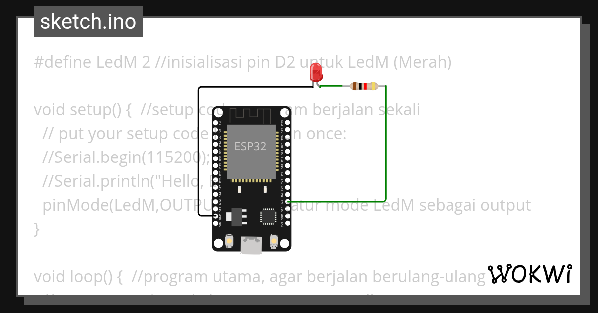 Simulasi 1 - Wokwi ESP32, STM32, Arduino Simulator