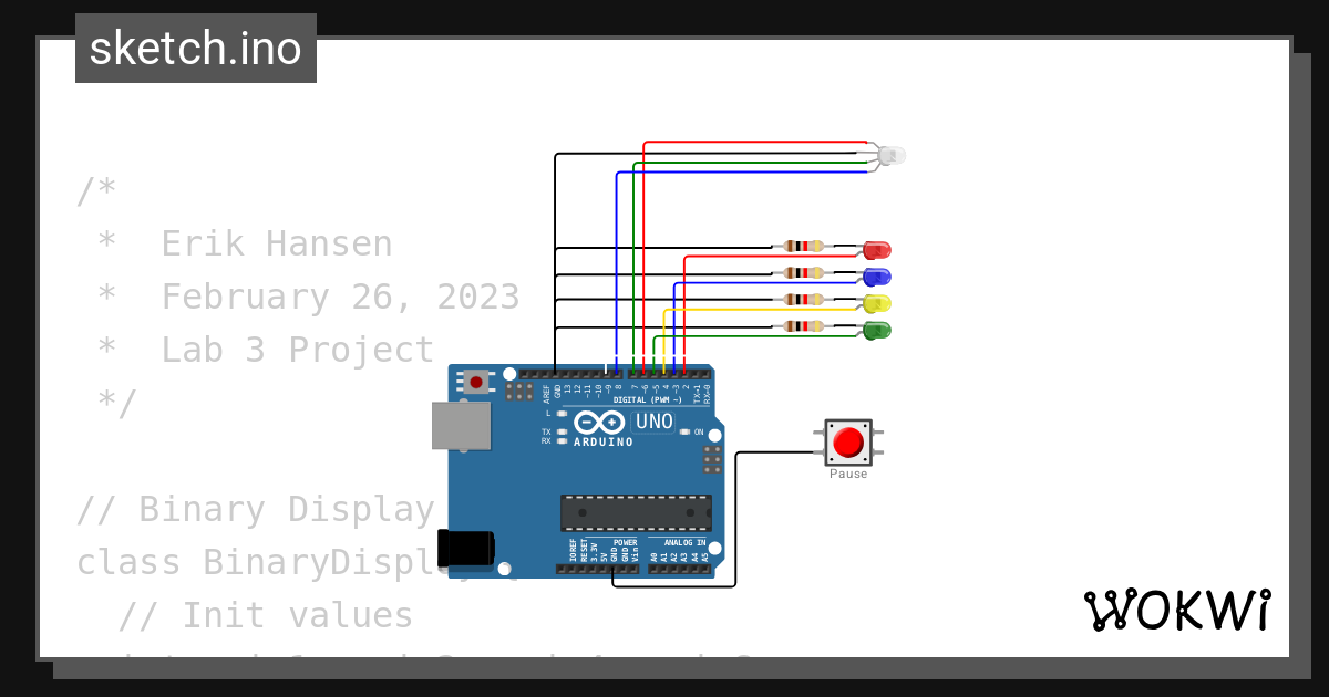 Lab 3 Counting In Binary Wokwi Esp32 Stm32 Arduino Simulator 7789