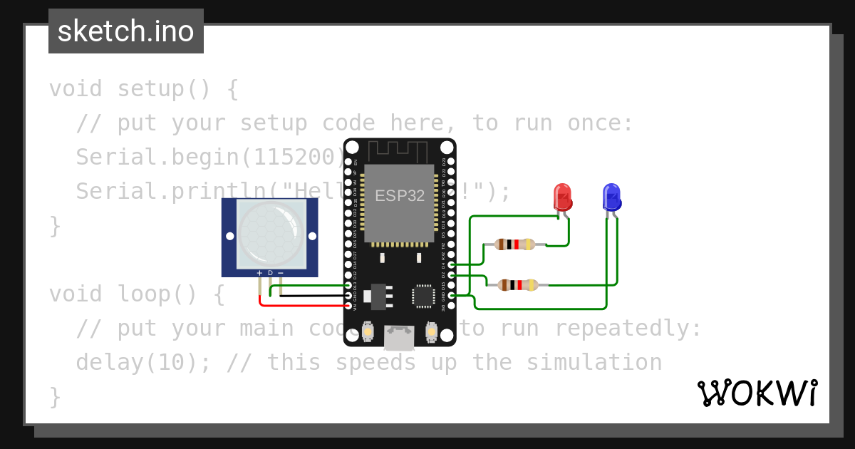 Sensor De Movimento Wokwi Esp32 Stm32 Arduino Simulator 