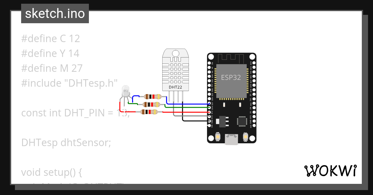 Sensor Suhu - Wokwi ESP32, STM32, Arduino Simulator