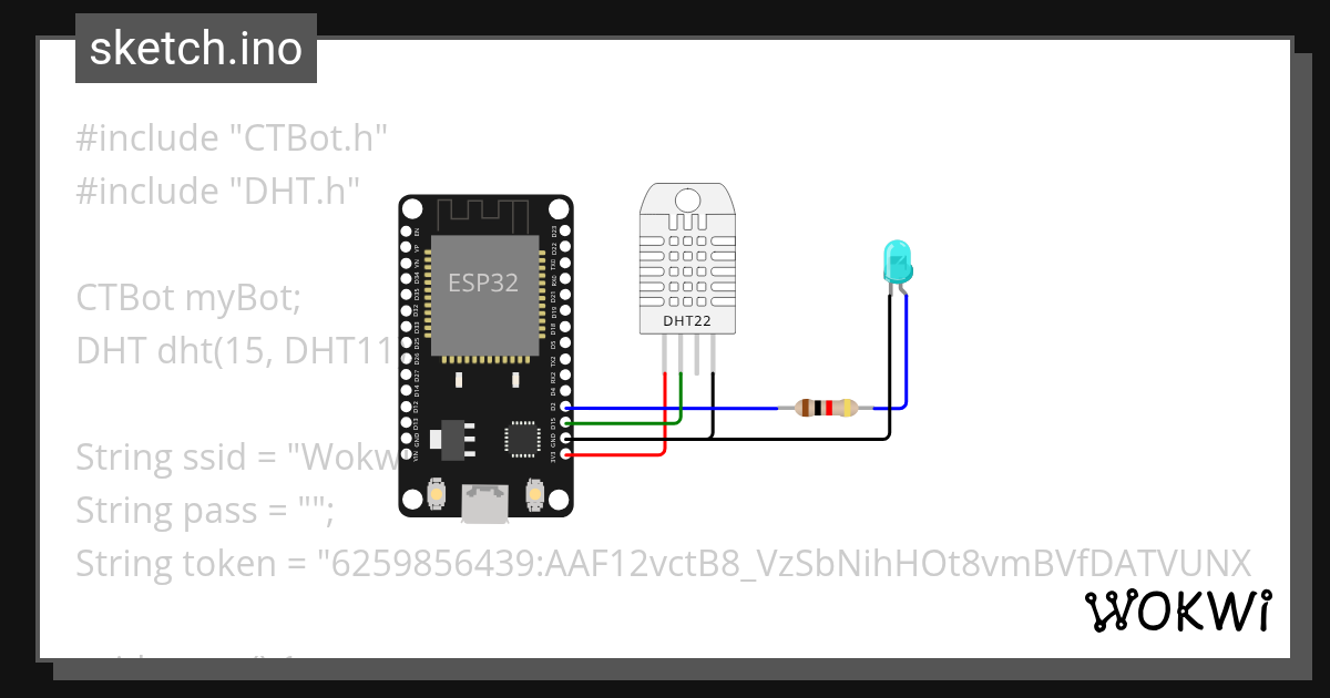 BOT DHT22 LED_Maulida Yasmin - Wokwi ESP32, STM32, Arduino Simulator