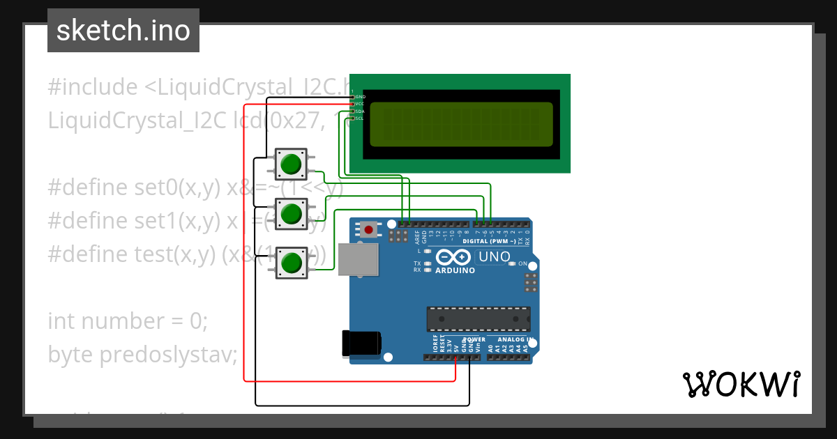LCD I2C interrupt best - Wokwi ESP32, STM32, Arduino Simulator
