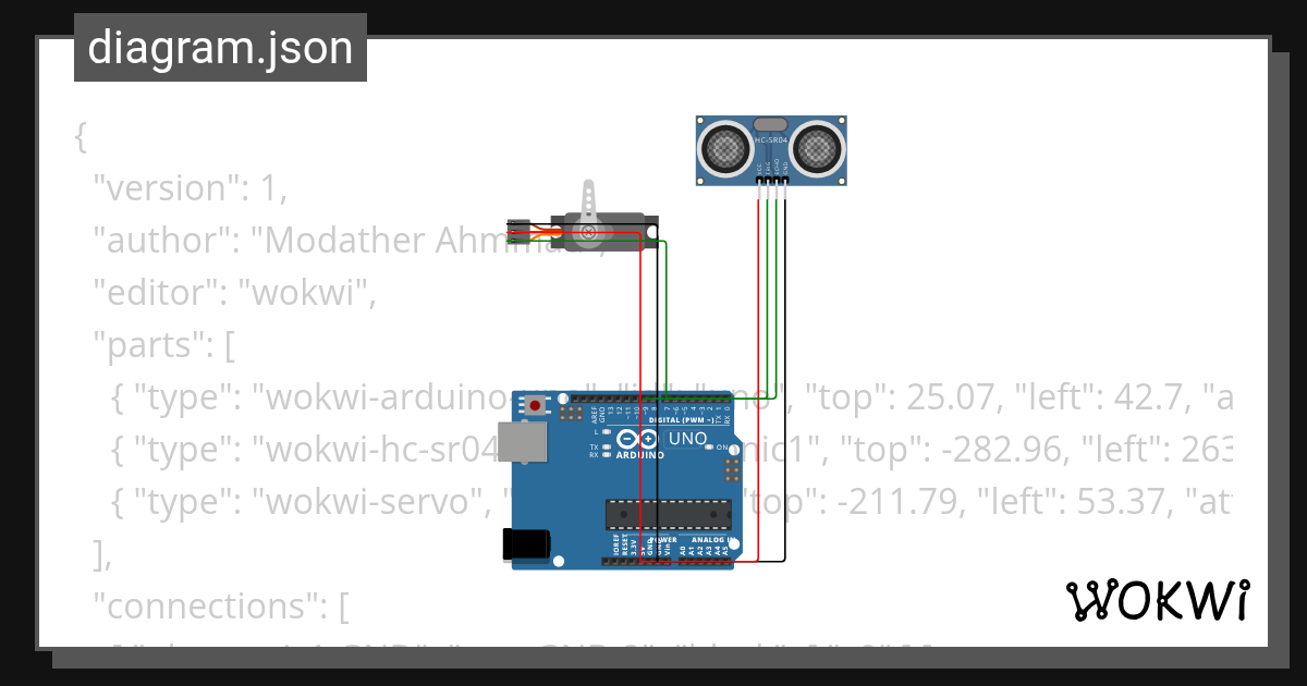 Servo and ultrasonic Copy Copy - Wokwi ESP32, STM32, Arduino Simulator Servo and ultrasonic Copy Copy - Wokwi ESP32, STM32, Arduino Simulator